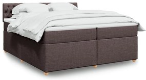 Box spring postel s matrací tmavě hnědá 200x200 cm textil