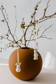 Storefactory Velikonoční dekorace EMIL 5 cm, bílá barva, porcelán