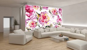 Fototapeta - Vodové barvy - květina (254x184 cm)