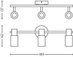Philips - Bodové svítidlo PALMS 3xE14/25W/230V