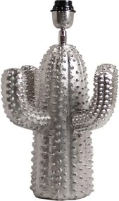 Stříbrná kovová stolní lampa Cactus -Ø 25*43 cm/ E27