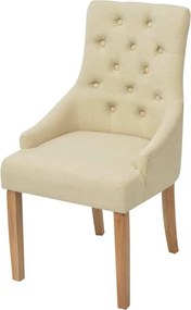 Jídelní židle 4 ks krémové textil 274425