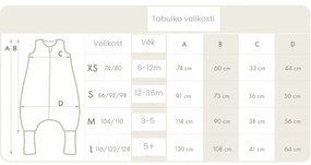 Babysteps Mušelínový spací pytel s nohavicemi - BEIGE Velikost: XS (6-12m)