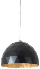 OnaDnes -20% Nordic Design Černé kovové závěsné světlo Auron L se zlatými detaily