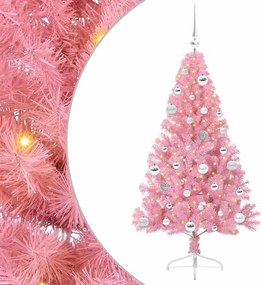 Umělý osvětlený vánoční stromeček Růžová 150 cm PVC 3397068