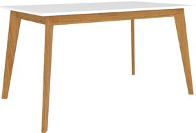 OnaDnes -20% ARBYD Bílý dřevěný jídelní stůl Thia 140 x 80 cm