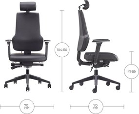 Ergonomická kancelářská židle MOSH Elite F – černá
