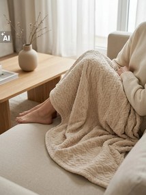 Sinsay - Přehoz s dekorativním ražením - béžová