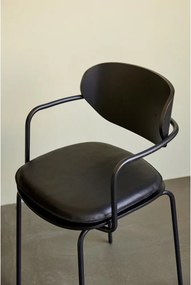 Černá kovová jídelní židle s područkami/stohovatelná Arch – Hübsch