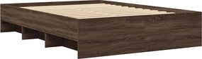 Rám postele bez matrace hnědý dub 140 x 190 cm kompozitní dřevo 3295687
