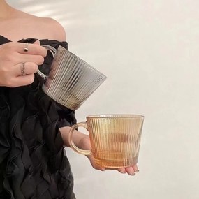 Flamenco Mystique Velký rýhovaný skleněný pohár grafitový šedý 380 ml 1 ks 177 SZK