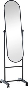 Stojící zrcadlo Nane Oval - 155x40x42 cm - Černá