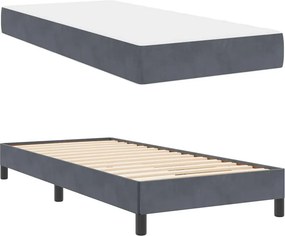 Postel s boxspringem s matrací Tmavě šedá 90 x 200 cm textil 3398666