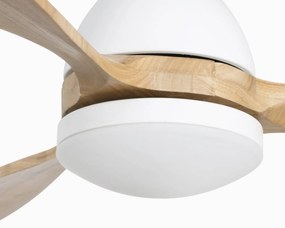 Stropní ventilátor Poros, LED světlo bílá / dřevo