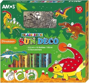 Amos Sada barev na sklo Dinosaurus 10 x 10,5 ml + 12 sklíček