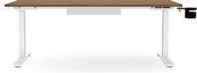 Elektrický stůl s nastavitelnou výškou ergonomický bílý/ořech,1600x800 mm: ARIA