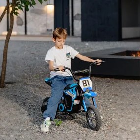 AIYAPLAY Elektrická motorka pro děti 24 V dětský motokros s 250W motorem, 7Ah baterie, zadní odpružení, kotoučová brzda, 16 km/h, 8–12 let