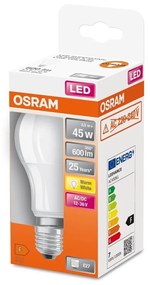 Matná LED klasická žárovka E27 6.5 W STAR, teplá bílá