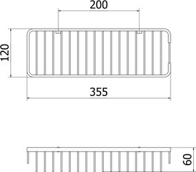 Mexen Uni-L, nástěnný koupelnový košík, zlatá lesklá, 70A8719-50