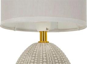 Světle šedá keramická stolní lampa s textilním stínidlem (výška 30,5 cm) Flavi – Mauro Ferretti