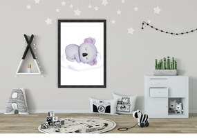 Plakát zvířátka spící koala - Obraz, Plakát Velikost: B2 - 50x70 cm, Volba rámu: s černým rámem