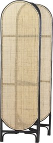 Přírodně-černý bambusový paravan Herwin black - 150*180 cm