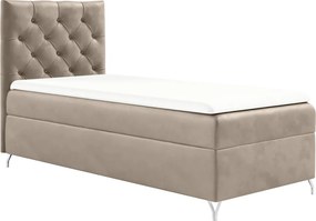 Boxspringová postel, 90x200, béžová látka Velvet, levá, GULIETTE + dárek