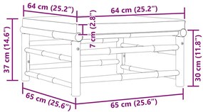 vidaXL Marketos Zahradní podnožka s tmavě šedou poduškou bambus