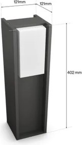 Philips - LED Stmívatelná venkovní lampa Hue TURACO 1xE27/8,1W/230V 40 cm IP44