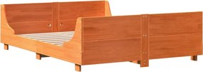 Postel bez matrace voskově hnědá 140 x 190 cm masivní borovice 3302287