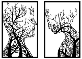 SADA 2x Nástěnná dekorace 86x63 cm strom života kov