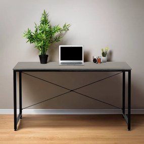 Psací stůl, beton/černá, 150x60 cm, MELLORA
