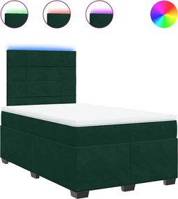 Box spring postel s matrací tmavě zelená 120 x 200 cm samet 3293185