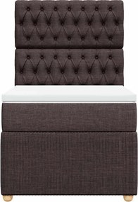 Box spring postel s matrací tmavě hnědá 80x200 cm textil 3294193