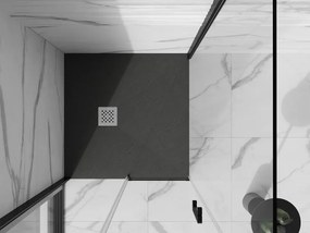 Mexen Stone+ čtvercová kompozitní sprchová vanička 80 x 80 cm, antracitová - 44718080