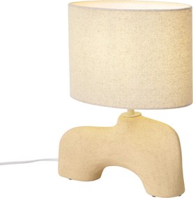 Stolní lampa Wabi Sabi béžová s lněným stínidlem 35 cm - Florence