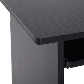 HOMCOM Úsporný stůl pro domácnost a kancelář, moderní počítačový stůl, držák na PC, police na procesor a vysunovací klávesnicová police, dřevo, 80x45…