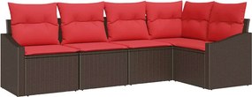 Set pohovek 5 ks Hnědá polyratan 3346724