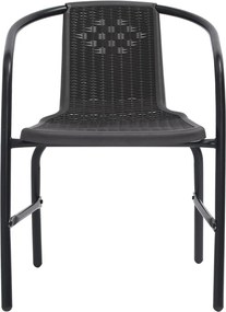 vidaXL Zahradní židle 8 ks plastový ratan a ocel 110 kg [3107705]