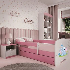 Dětská postel Babydreams slon s motýlky růžová