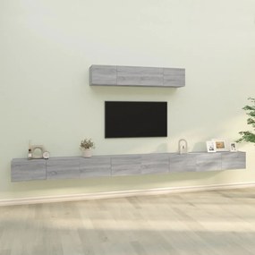 6dílný set TV skříněk šedý sonoma kompozitní dřevo - Default Title