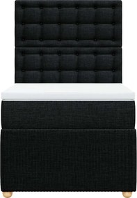 Box spring postel s matrací černá 90x200 cm textil 3291955