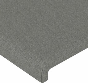 Čelo postele s LED tmavě šedé 200x5x78/88 cm textil 3121355