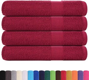 Saunové osušky FROGN 4 ks bordó 80x200 cm 360 g/m² 136744