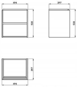 Cersanit - SET Crea skříňka + umyvadlo 50cm, bílá, S801-277