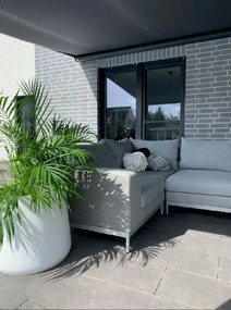 Kulatý květináč VEKRA, výška 50 cm, sklolaminát, bílý, OUTLET