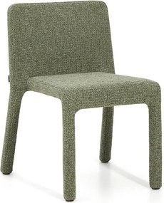 Zelená čalouněná stohovatelná jídelní židle Loria – Kave Home