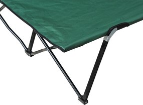 Kempinkové lůžko Outsunny pro 2 osoby s nosností až 136 kg Skládací lůžko s přenosnou taškou Oxford Green Black 193 x 125 x 40 cm pro outdoorová dobr…