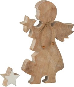 Dřevěný anděl s vyndavací hvězdou - 18*4*29cm
