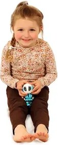 TEDDIES Robot ECHO modrý / Opakuje věty / kov / 12 cm / světlo a zvuk